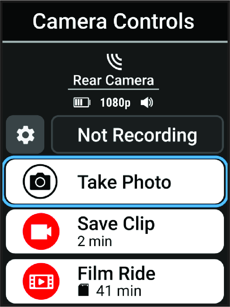 Edge MTB Owner's Manual - Using the Varia Camera Controls